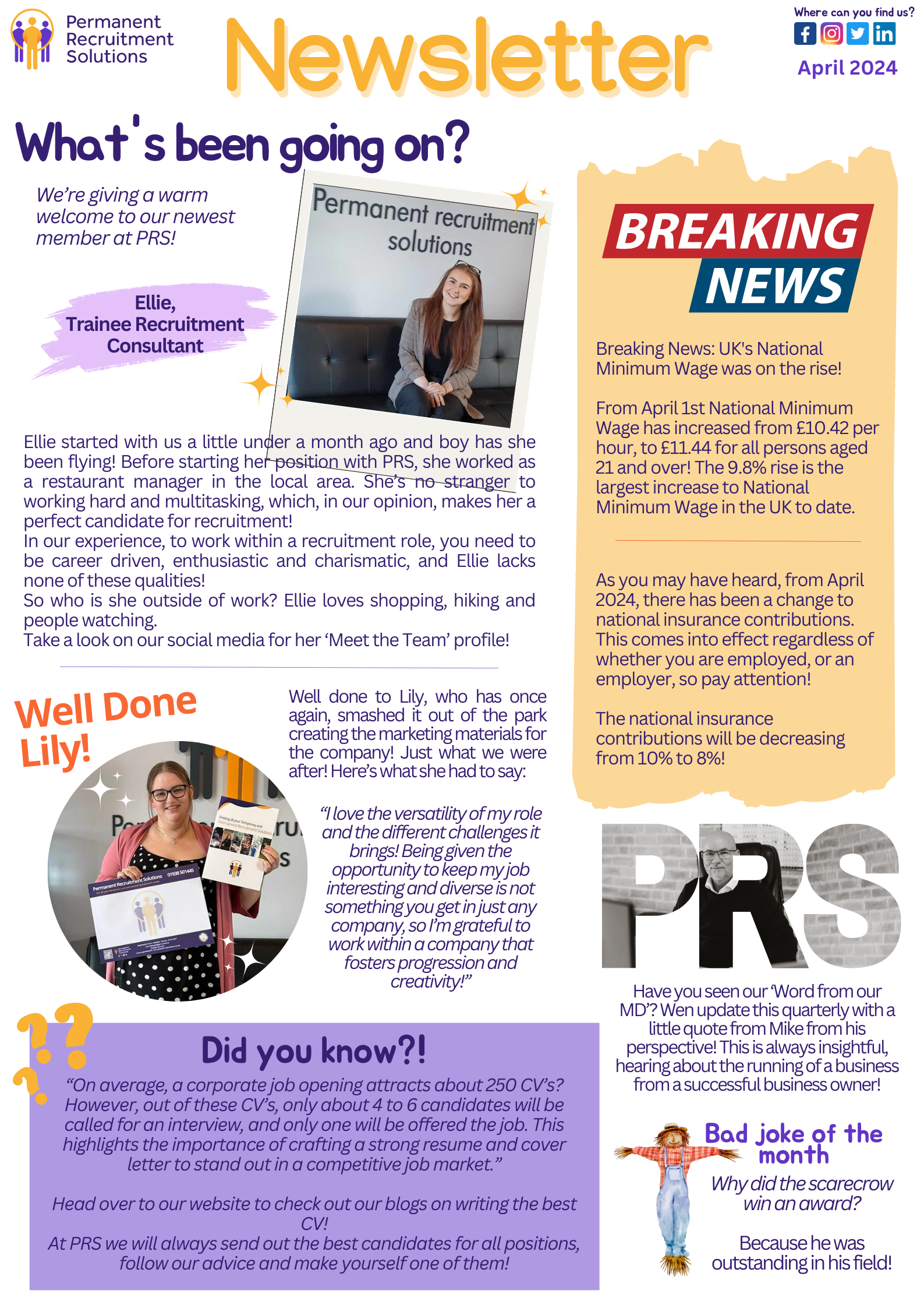 April 2024 Newsletter - Permanent Recruitment Solutions