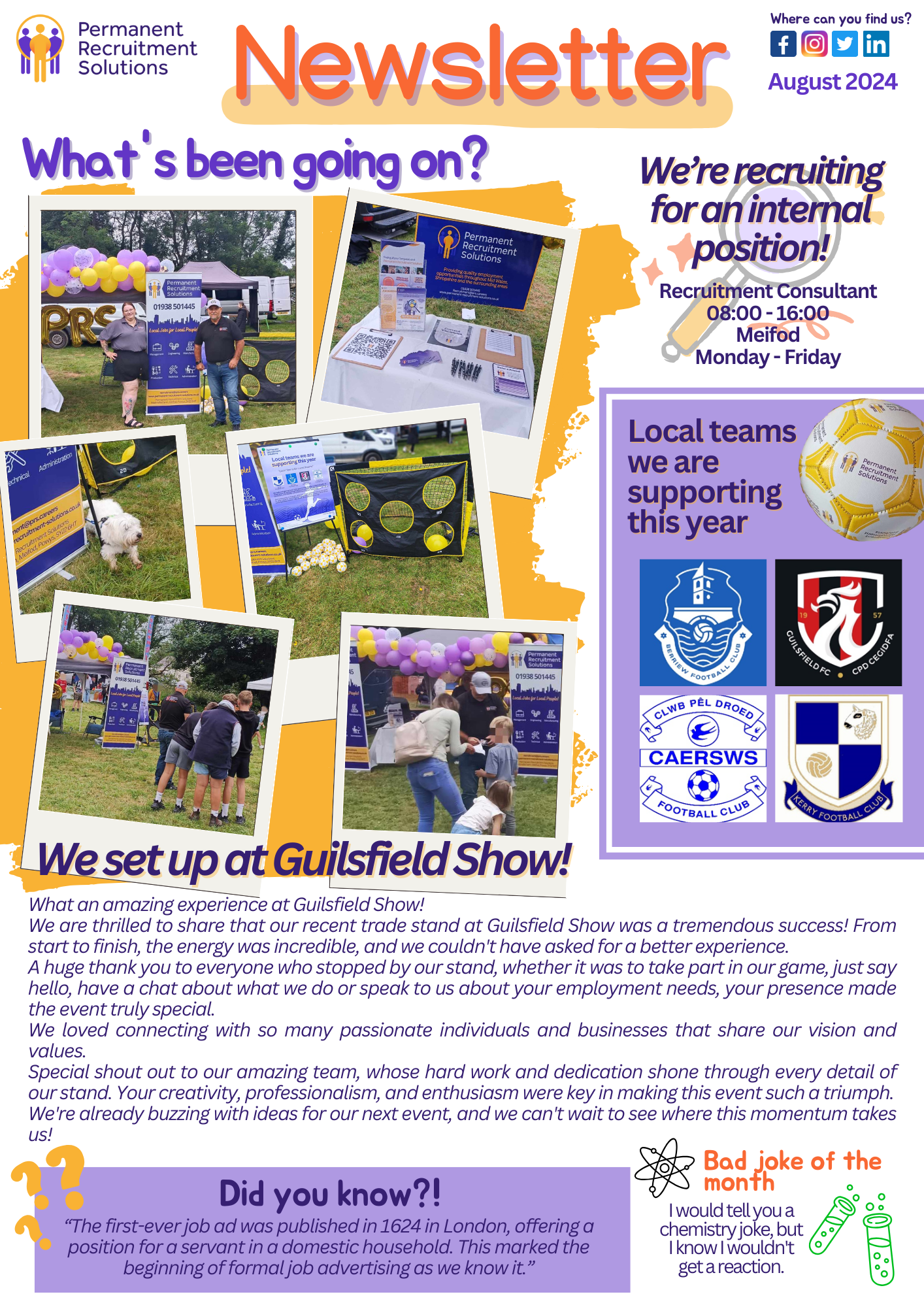 August 2024 Newsletter - Permanent Recruitment Solutions